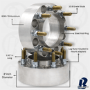 8x6.5" to 8x170 Hub Centric Wheel Spacer/Adapter - Thickness: 1"- 4 ...